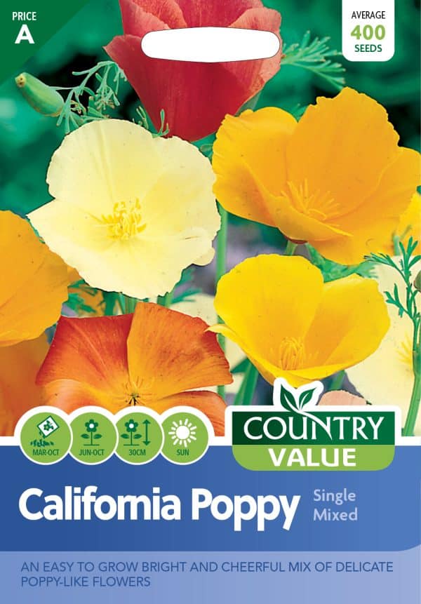 California Poppy Single Mixed - Holden Garden Machinery